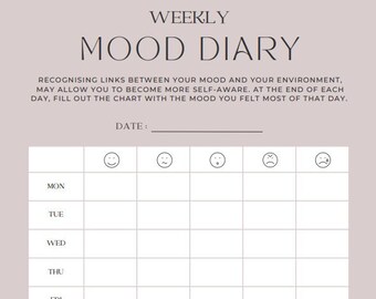 Mental Health Diary/journal Template/printable Download - Etsy