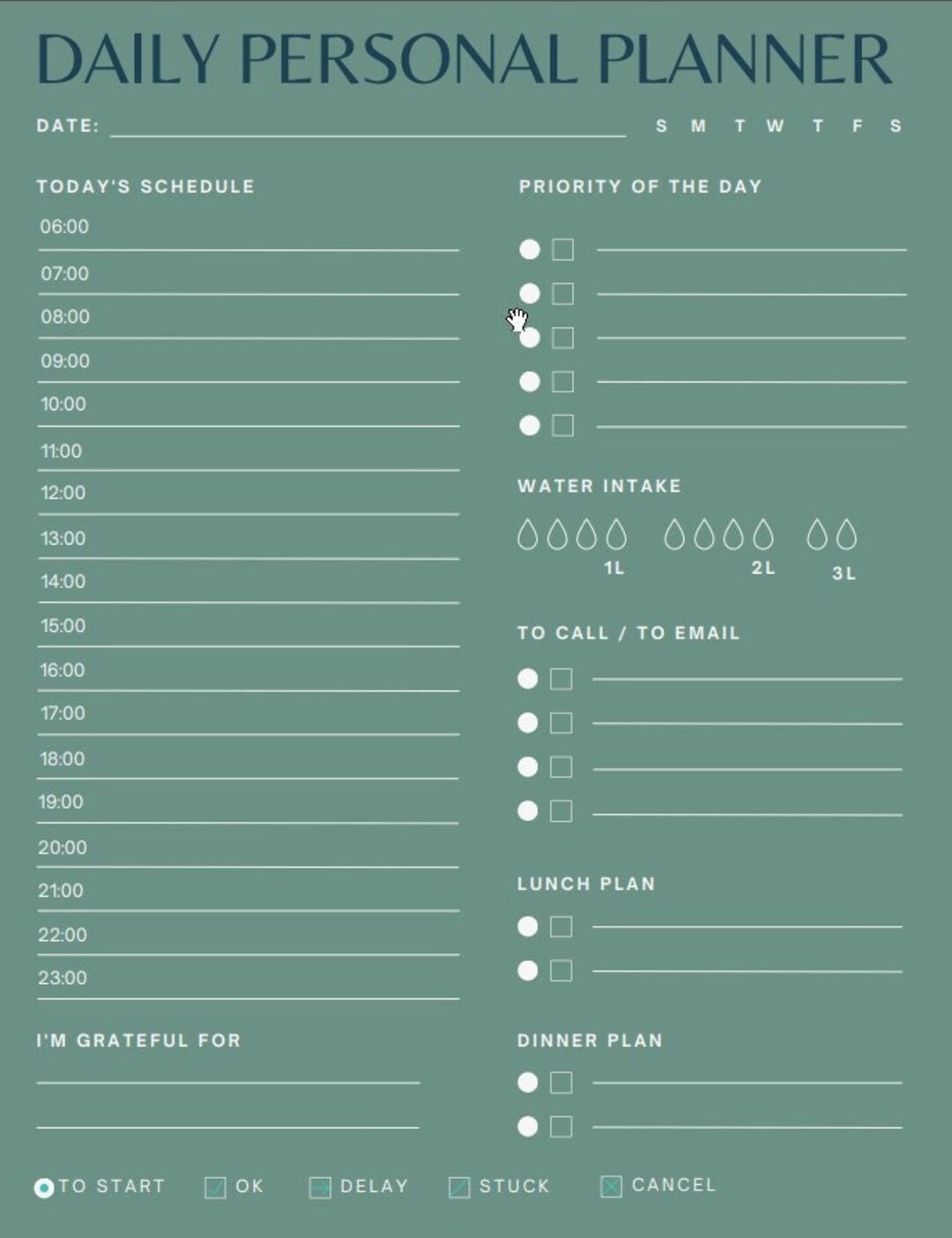 Daily Personal Planner Template Download, Digital Journal - Etsy