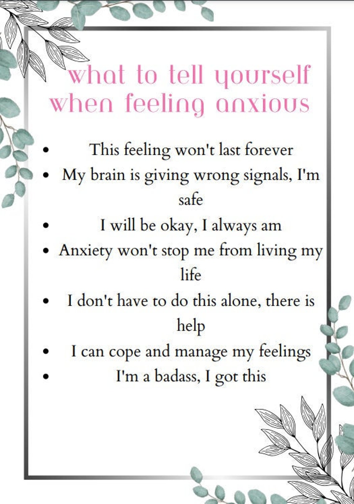 Anxiety Coping Printable Download, Mental Health Journal - Etsy
