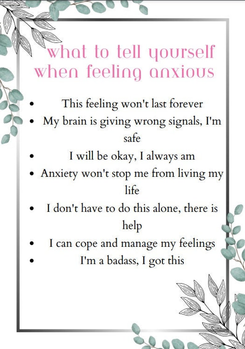 Anxiety Coping Printable Download, Mental Health Journal - Etsy