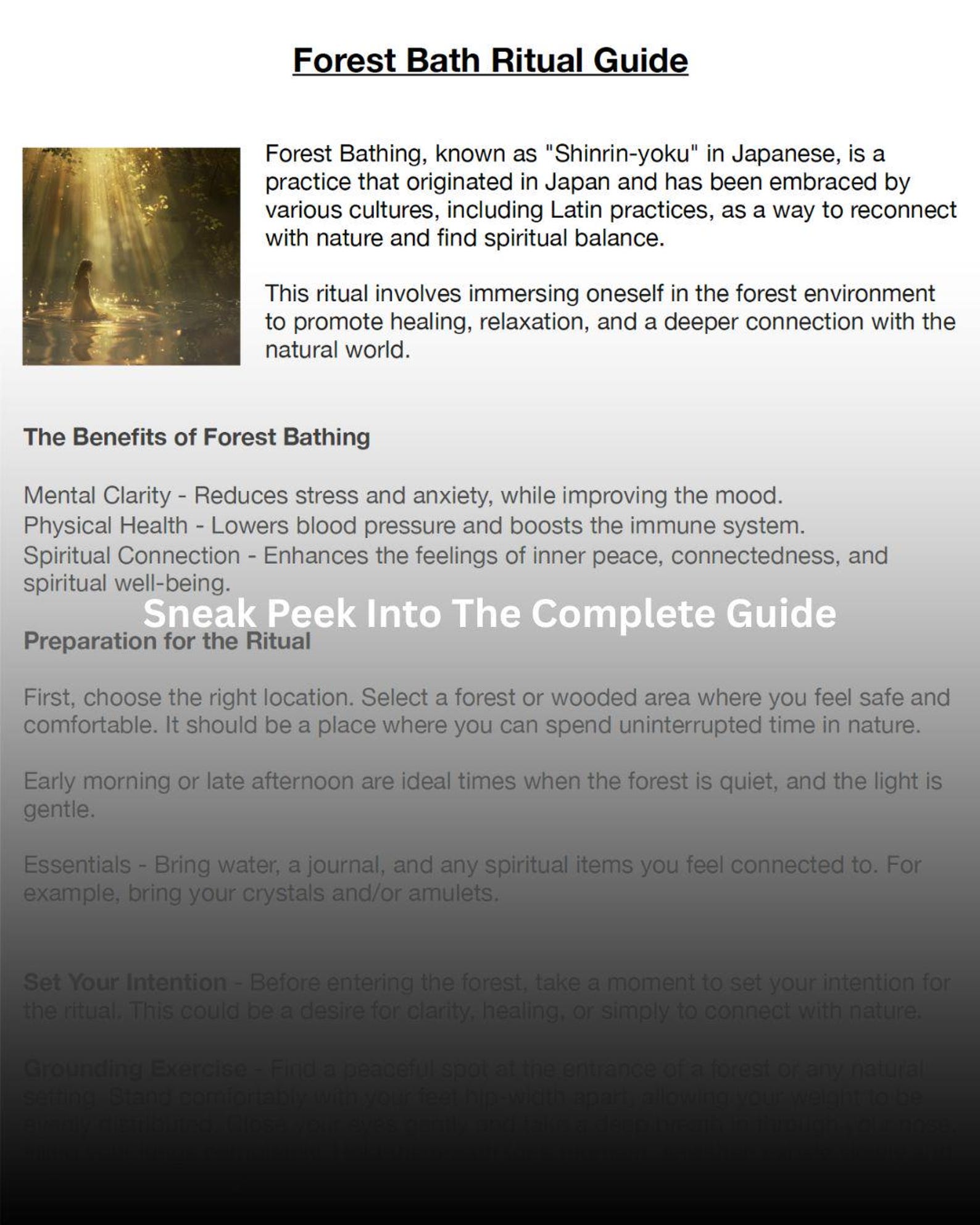 Forest Bath Ritual Guide PDF, Nature Wicca, Basic Witchcraft Rituals ...