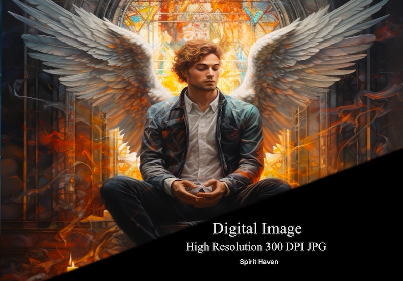Male Angel With Wings Artwork, Background Wallpaper, Spiritual Man ...