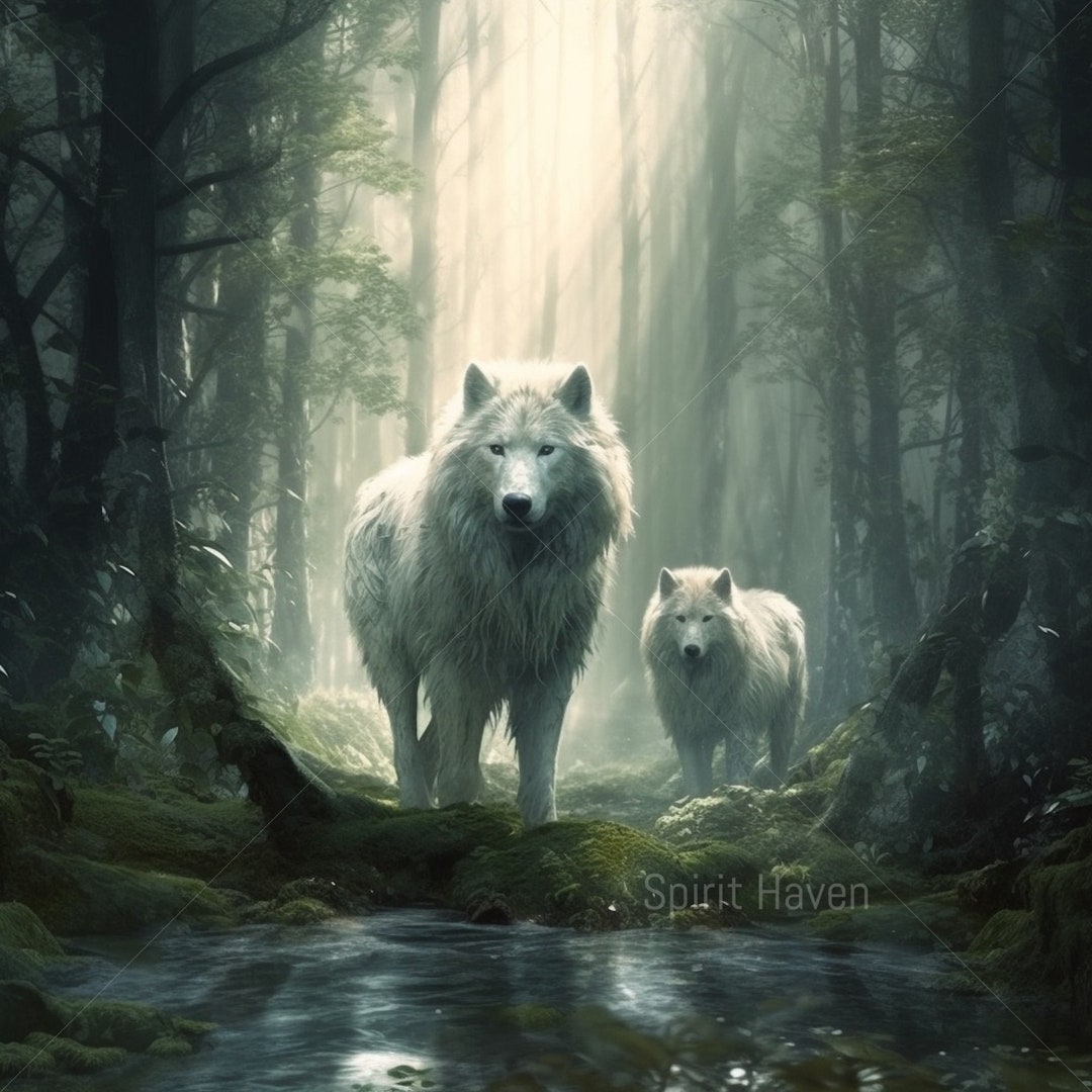 Wolf Pack Artwork Wolf Art Mystical Wolves Digital Art - Etsy