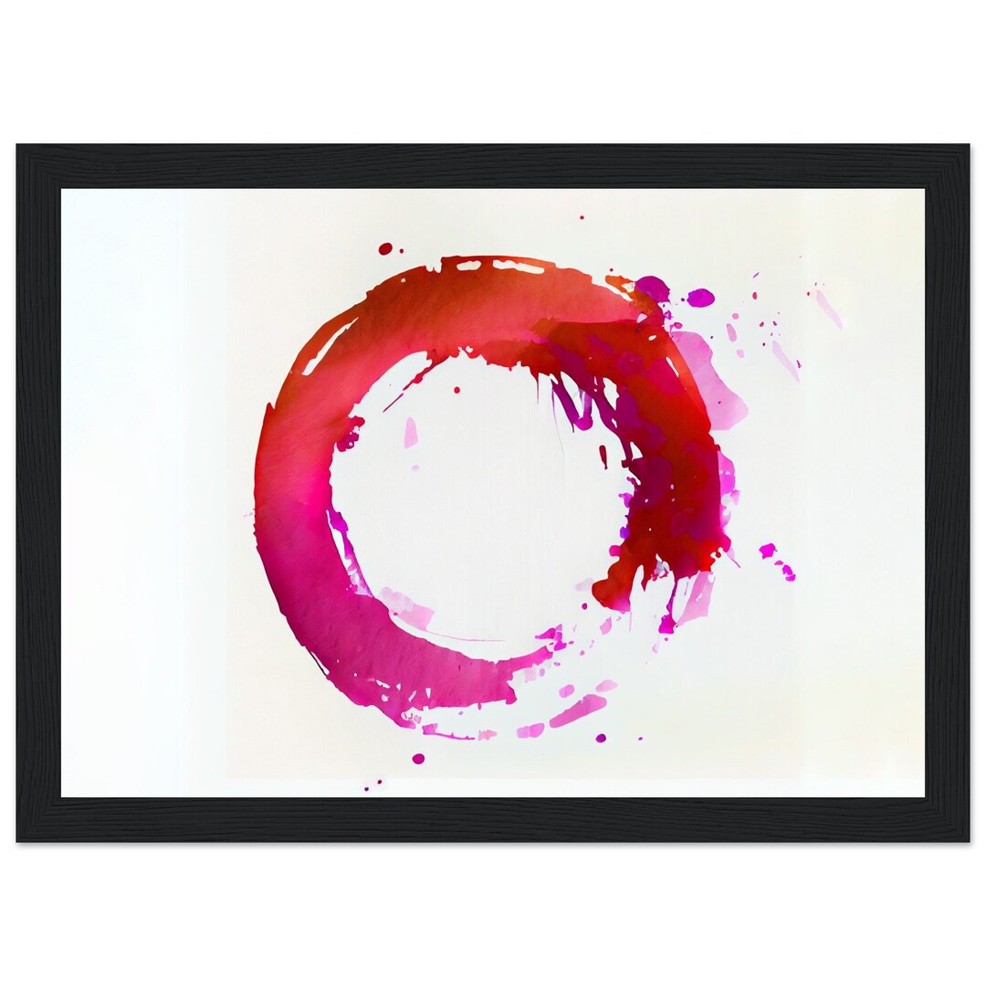 Red-purple Circle Art Print Wooden Frame, Ready-to-hang, Art for Any ...