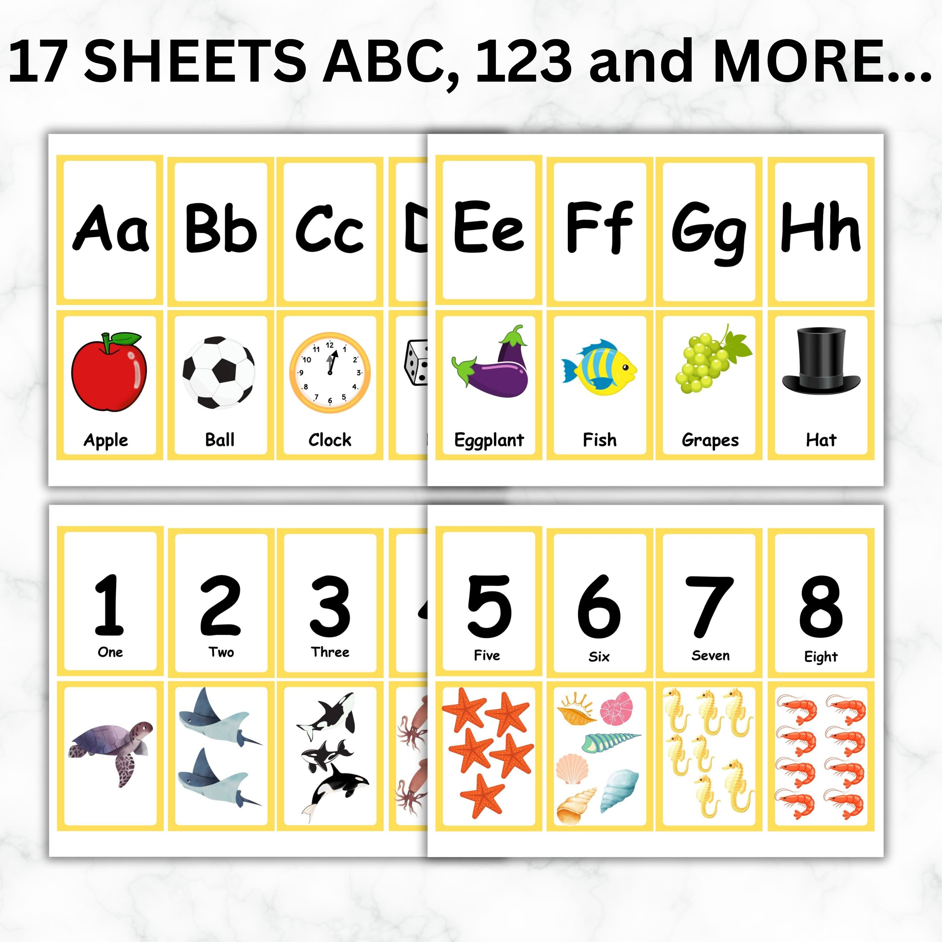 Use Flash Cards to Learn Alphabets, Number Counting, Days of the Week ...