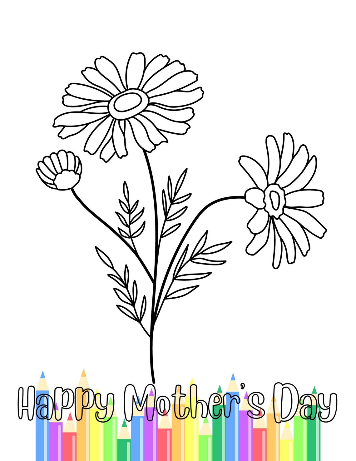 Simple Printable Coloring Page for Kids, Adults, Teens for This Mother ...