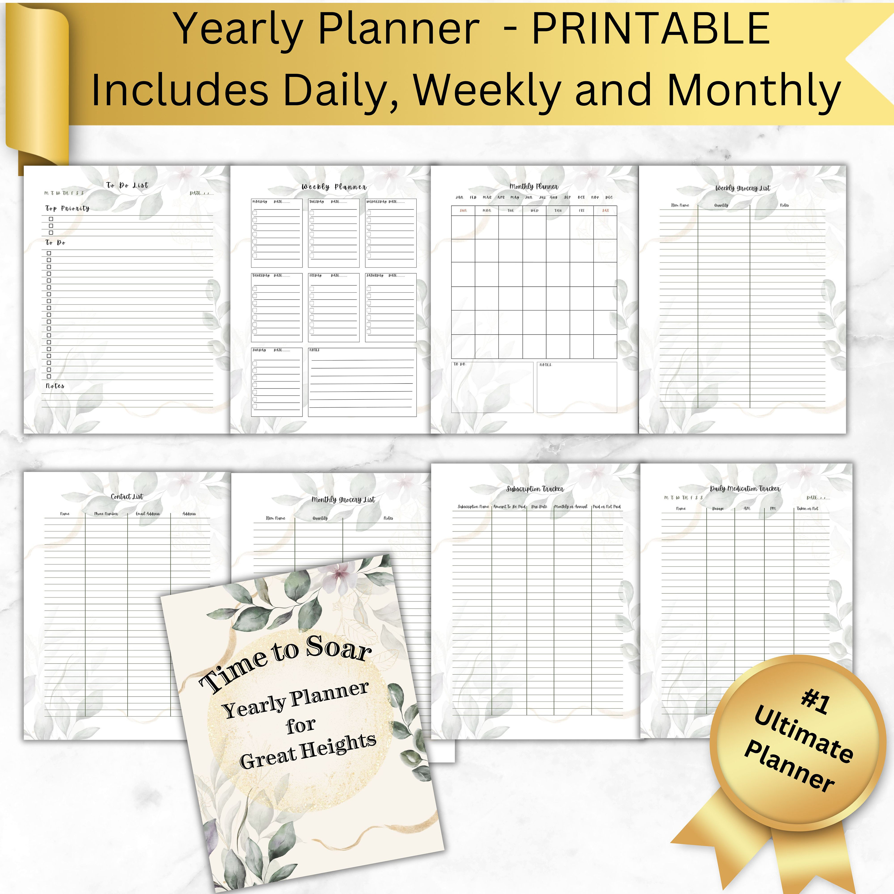 Undated Ultimate Yearly Planner With Subscriptions, Bills, and ...