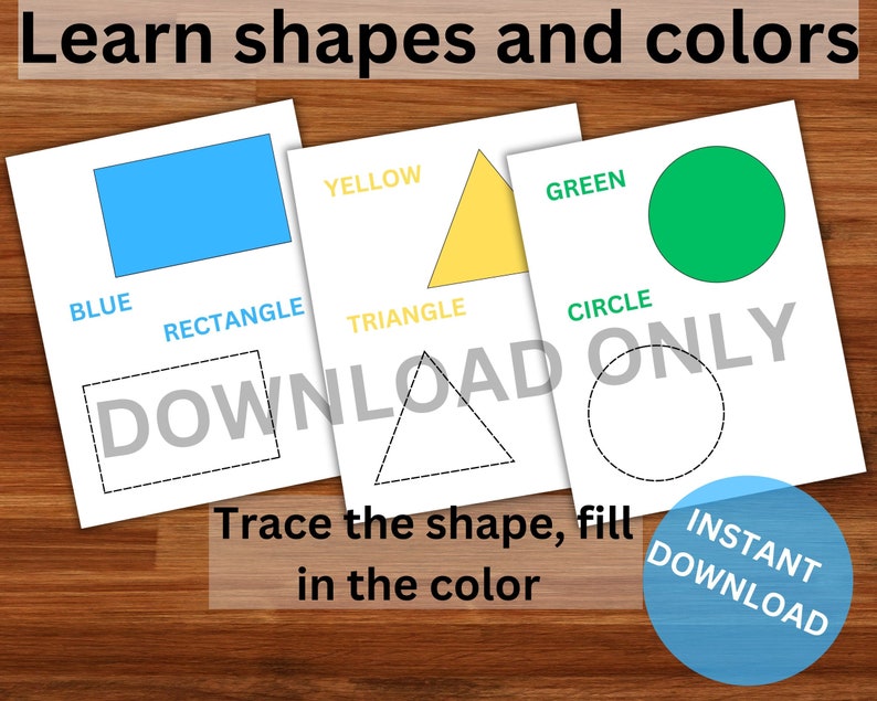 Learn Trace, Color and Cut Basic Shape Pages. 14 Basic Shape Coloring ...