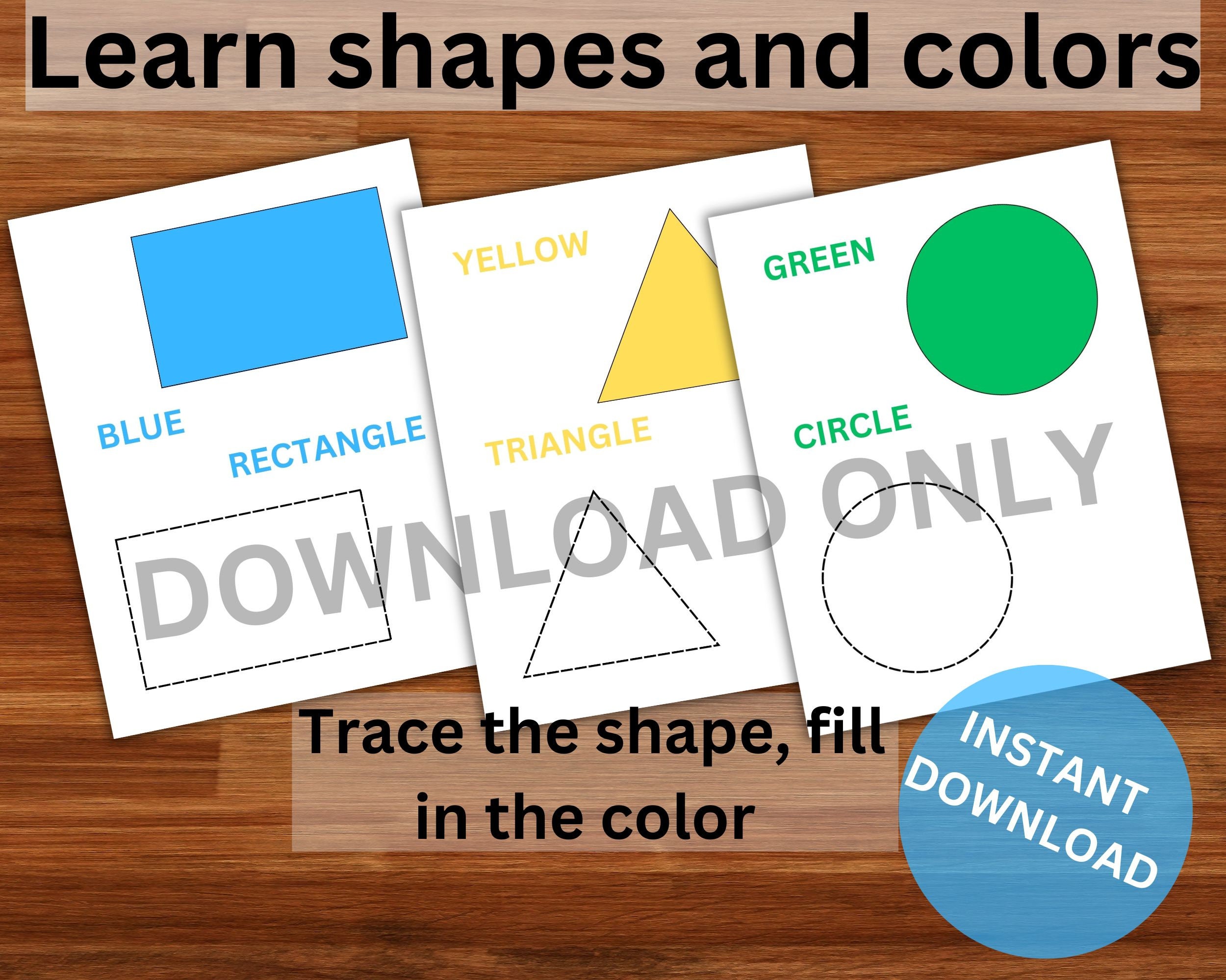Learn Trace, Color and Cut Basic Shape Pages. 14 Basic Shape Coloring ...