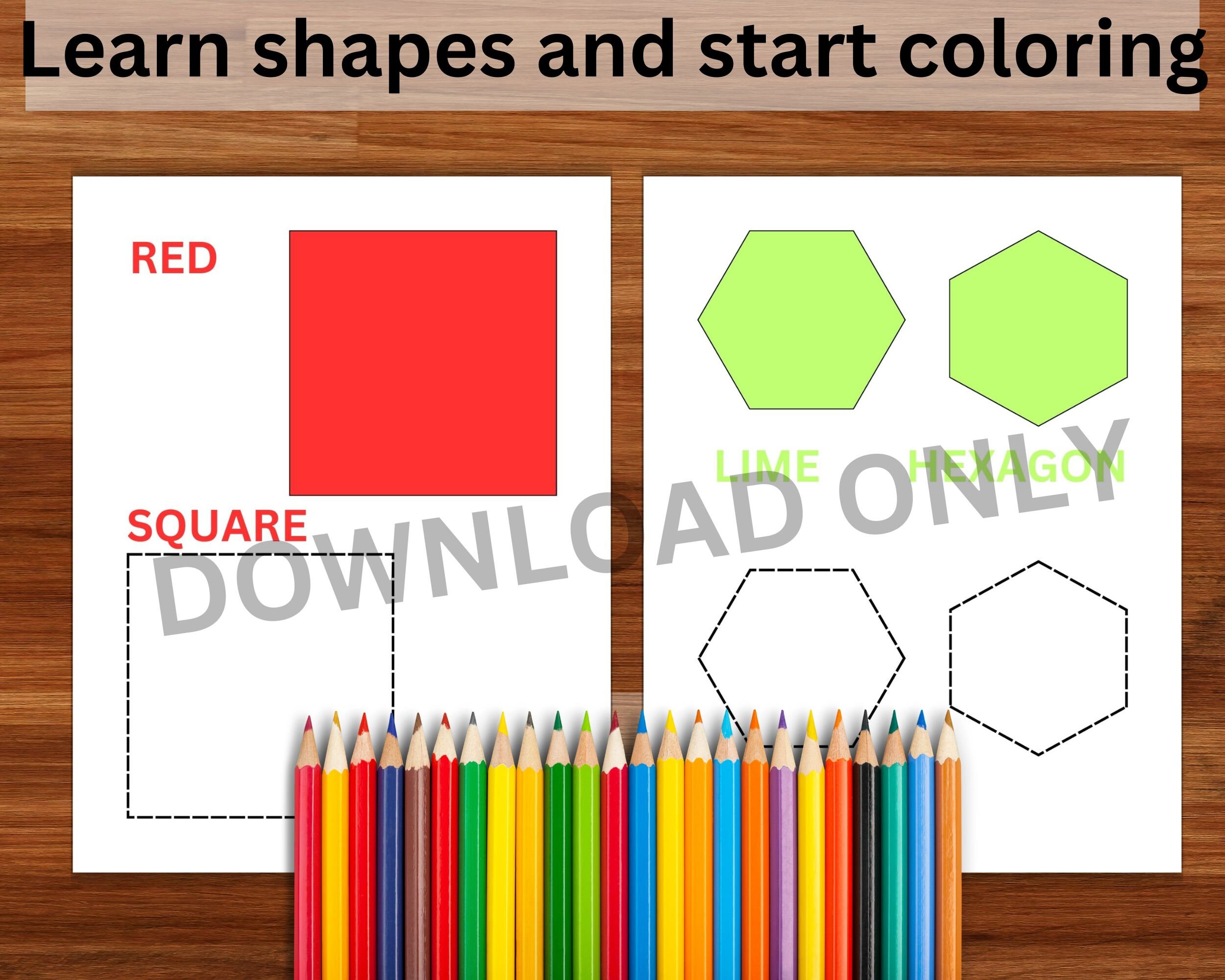 Learn Trace, Color and Cut Basic Shape Pages. 14 Basic Shape Coloring ...