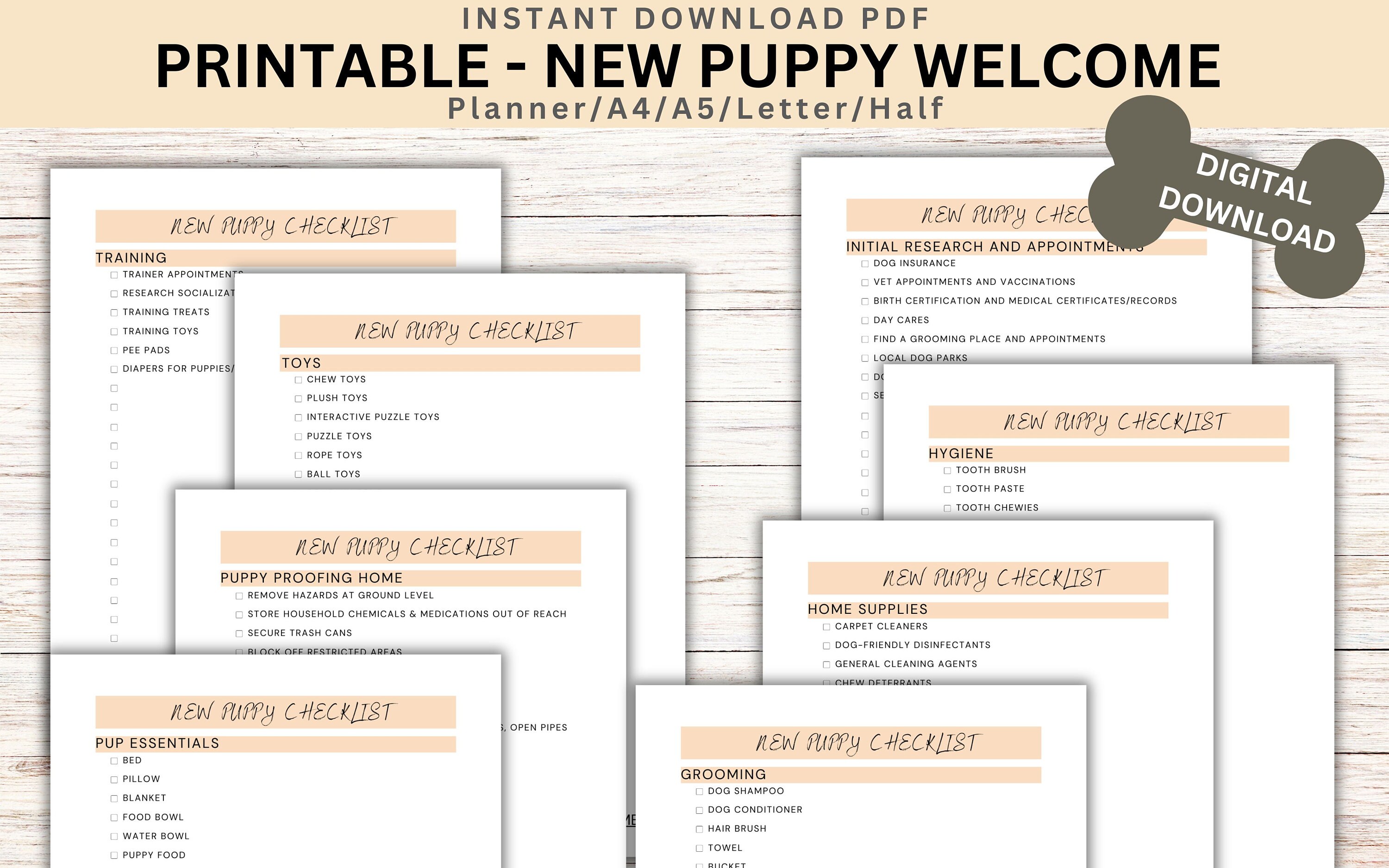 Editable Welcome New Furry Friend-checklist for First-time Dog Owners ...