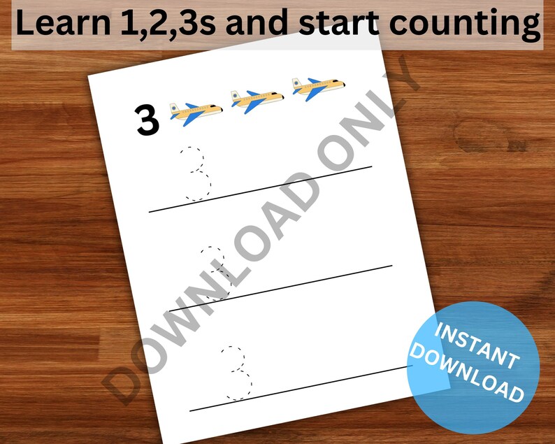 123 Fun Sheet for Kids, Trace, Practice, Write and Master 123s Within ...