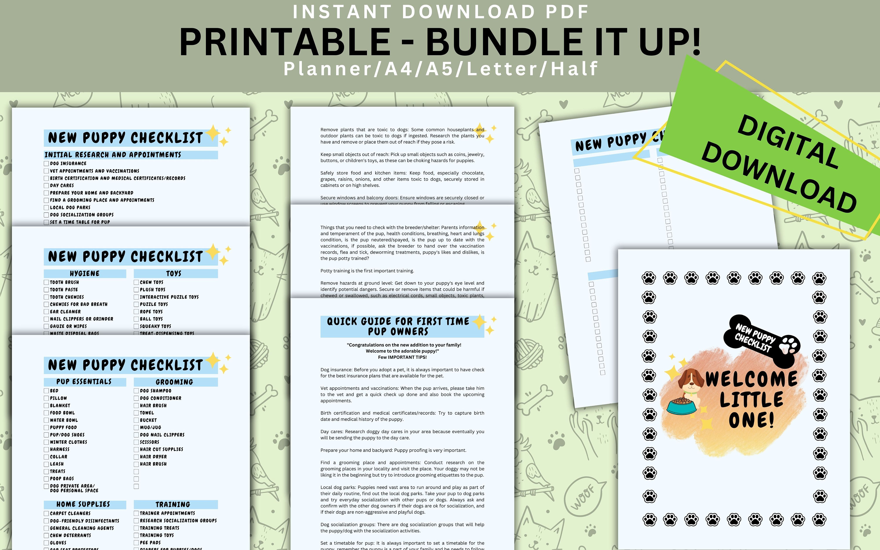 Ultimate Puppy Welcome Binder: Puppy Welcome Checklist for New Dog ...