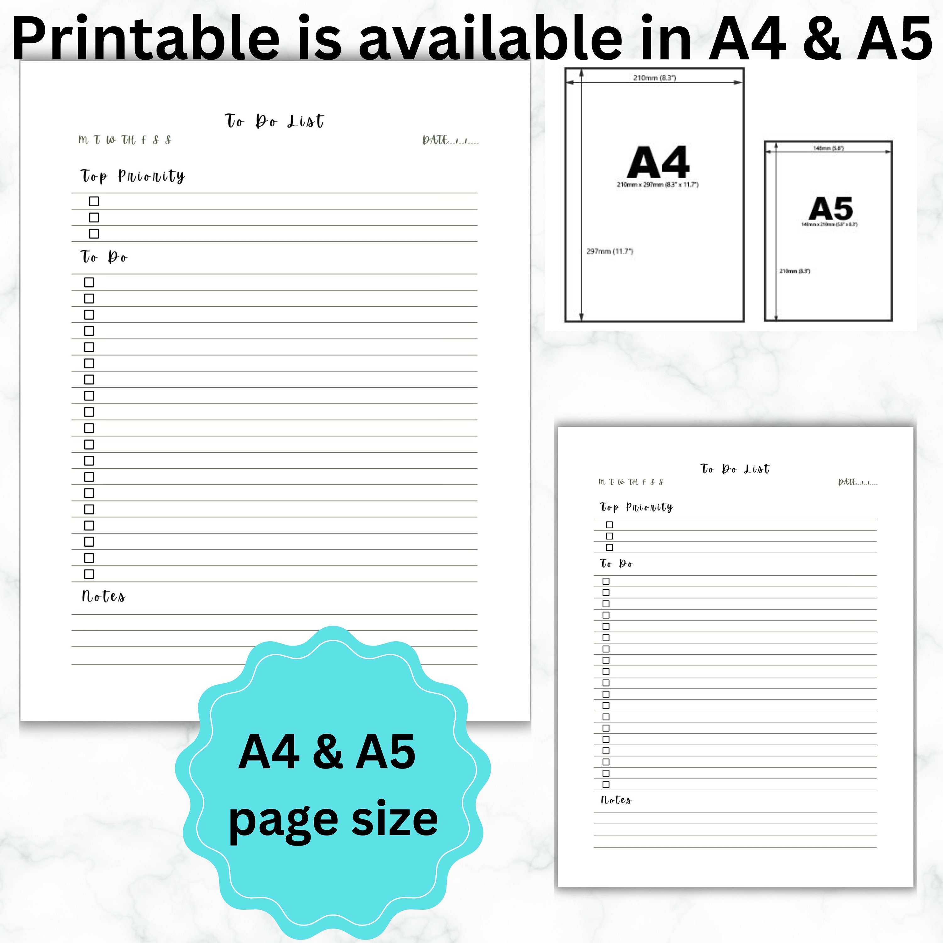 Simple and Minimal to Do List Printable, to Do Tasks List Template ...