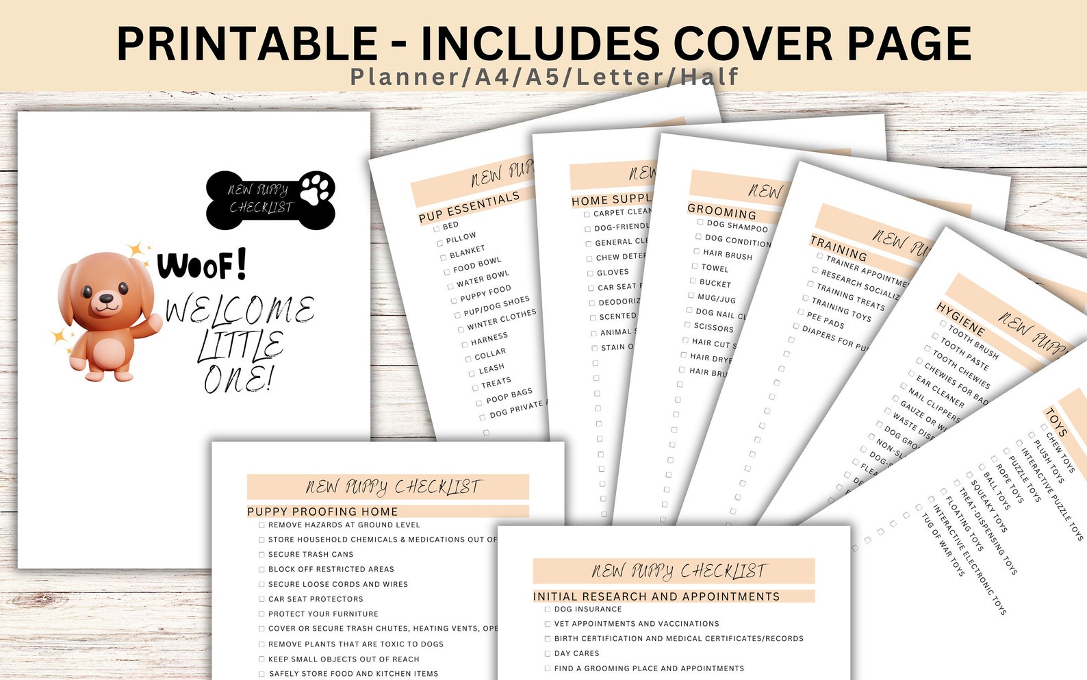 Editable Welcome New Furry Friend-checklist for First-time Dog Owners ...