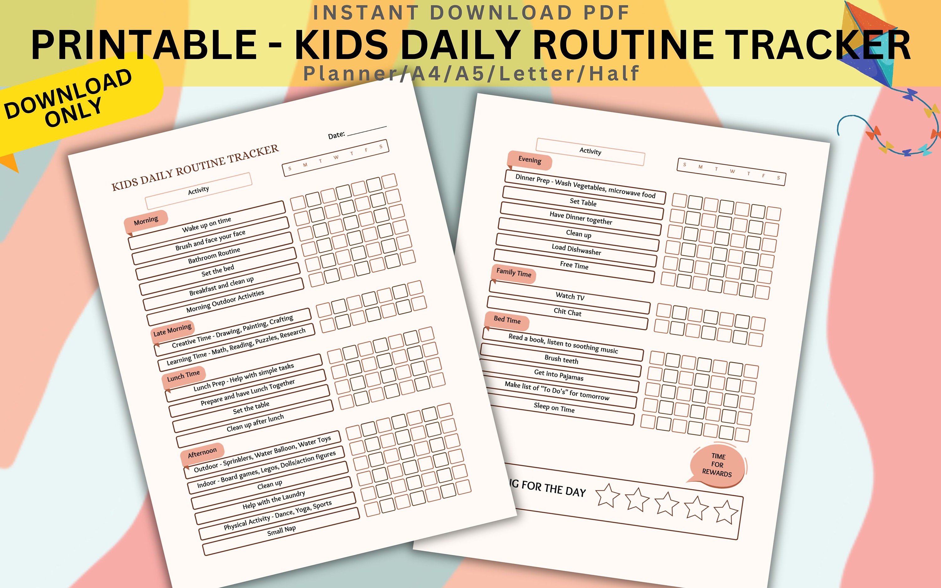 Summer Checklist Routine Guide for Kids, Encouraging Engagement ...
