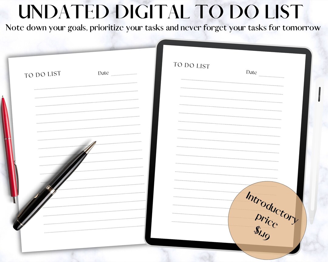 Simplicity Planner Minimalist To-do List Printable and Digital ...