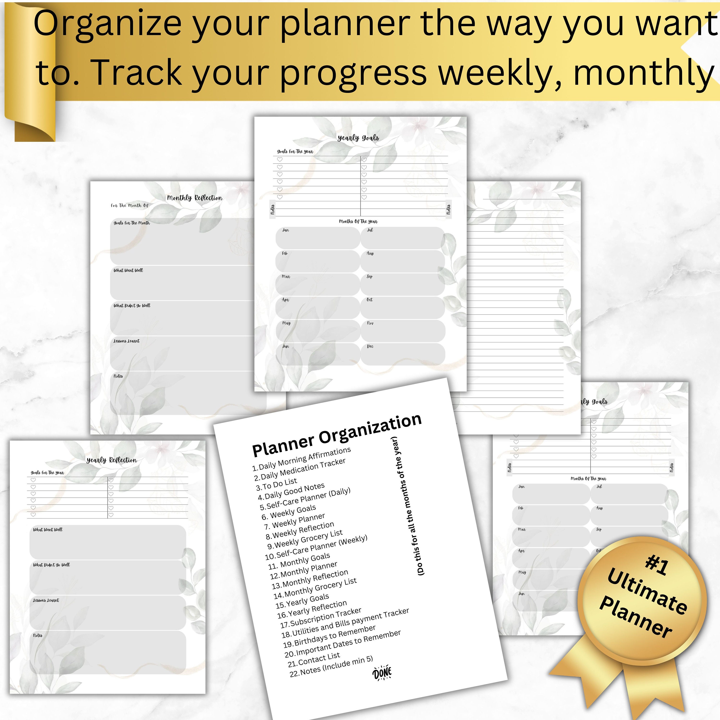 Undated Ultimate Yearly Planner With Subscriptions, Bills, and ...