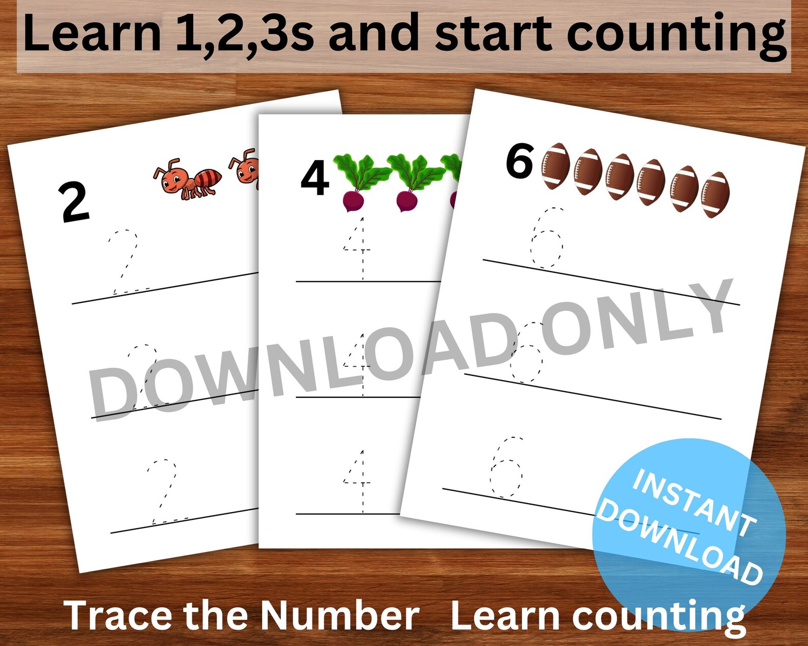 123 Fun Sheet for Kids Trace Practice Write and Master 123s - Etsy