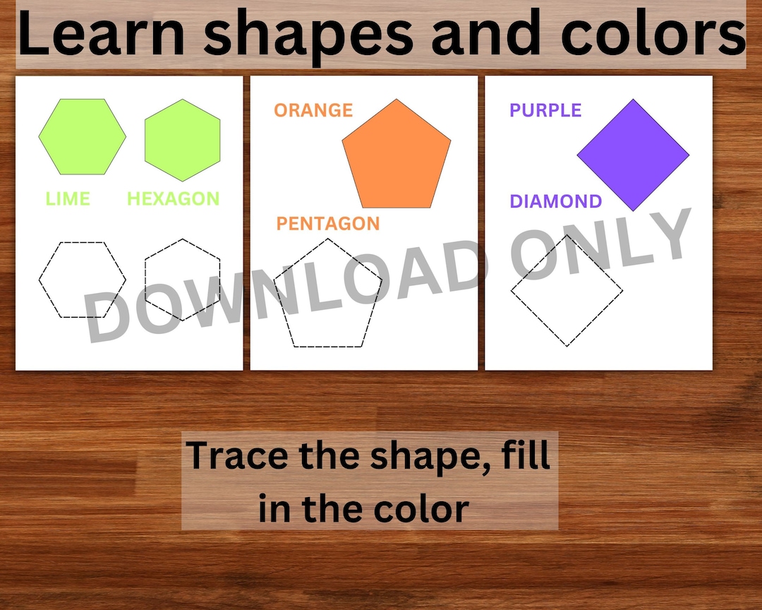 Learn Trace, Color and Cut Basic Shape Pages. 14 Basic Shape Coloring ...