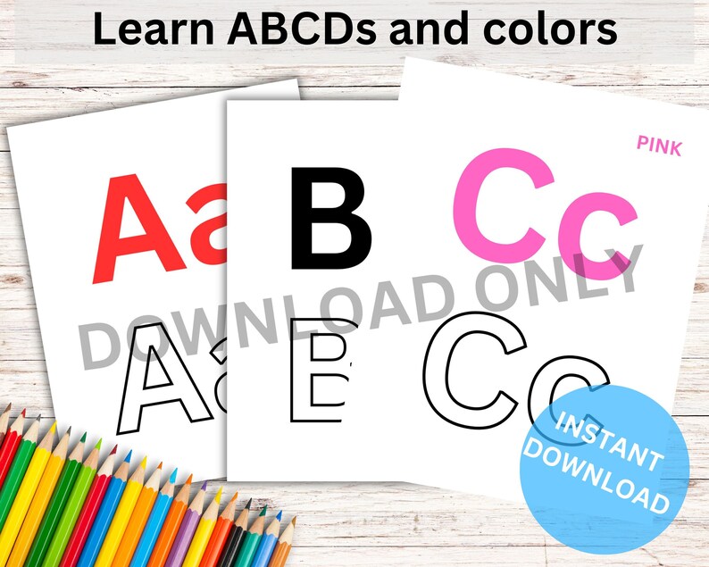 Learn Alphabets and Colors, Coloring Book, Abcds Coloring Book, 26 ...