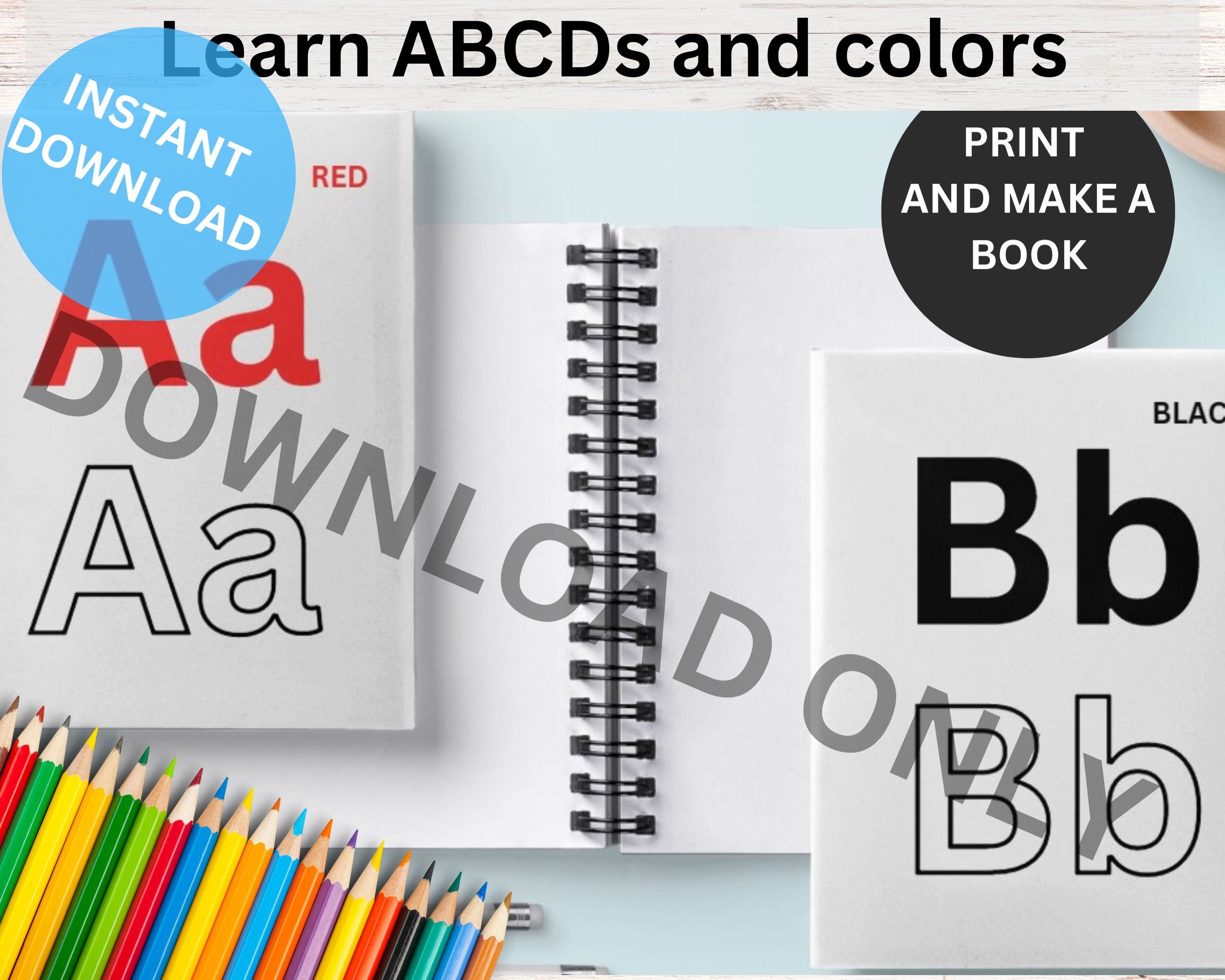 Learn Alphabets and Colors, Coloring Book, Abcds Coloring Book, 26 ...