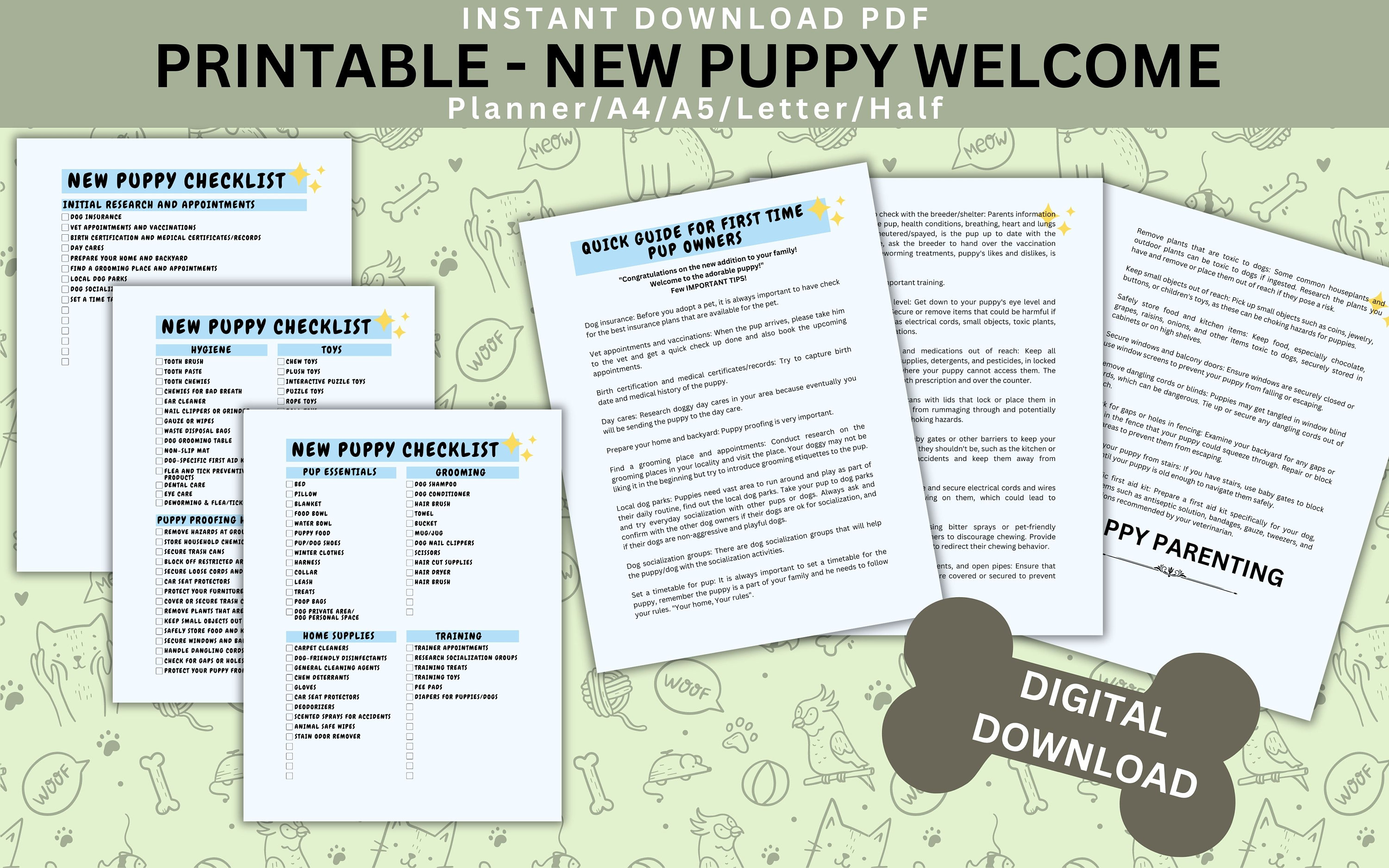 Ultimate Puppy Welcome Binder: Puppy Welcome Checklist for New Dog ...
