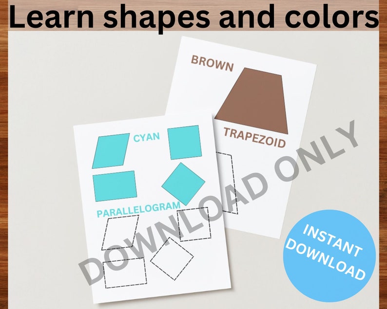 Learn Trace, Color and Cut Basic Shape Pages. 14 Basic Shape Coloring ...