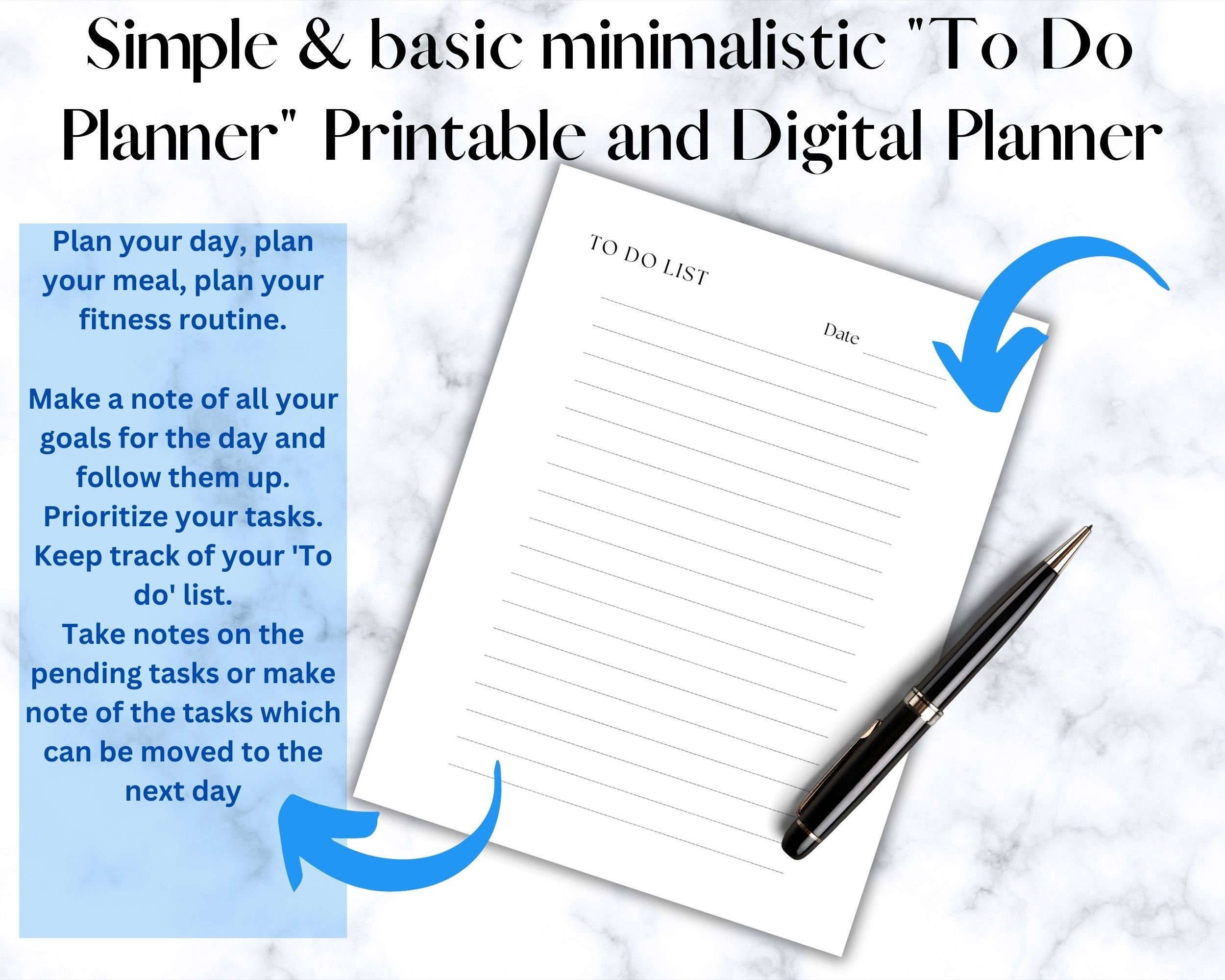 Simplicity Planner Minimalist To-do List Printable and Digital ...