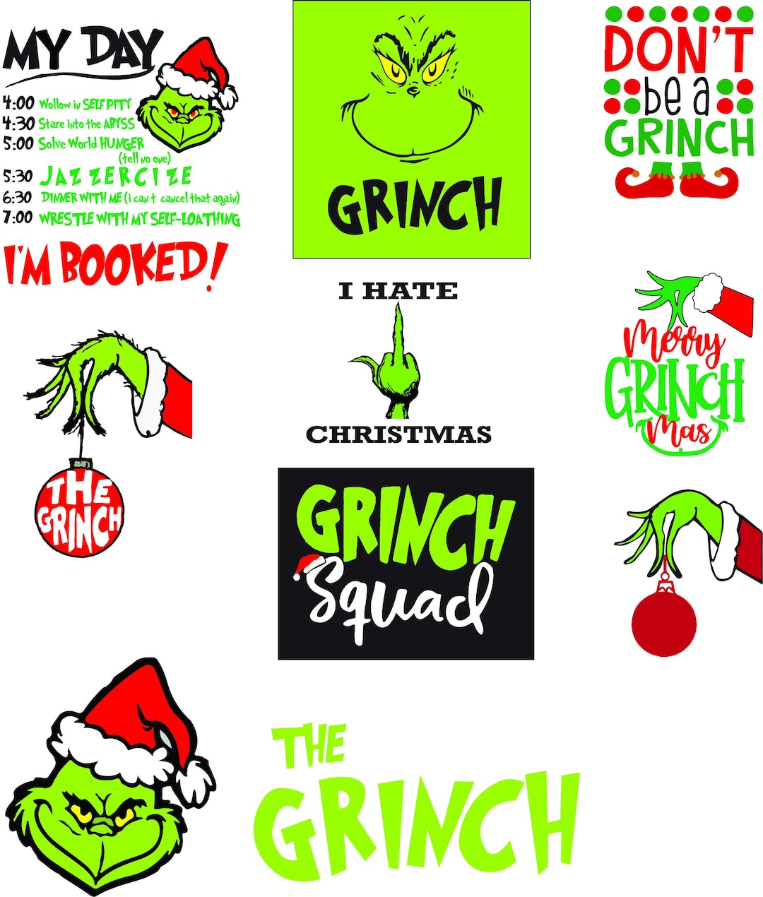 Grinch Vectors Various Formats, Cdr, Svg, Pdf. Christmas - Etsy