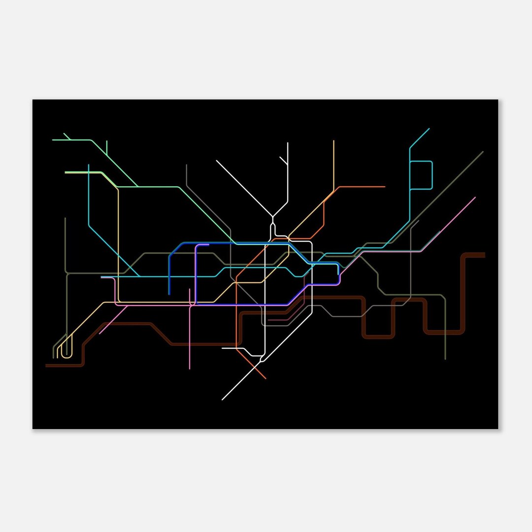 Modern Minimal Tube Map Poster - Etsy