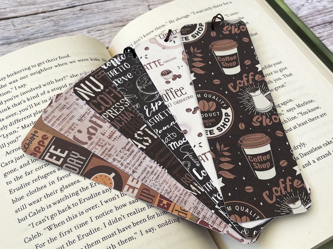 Coffee Themed Bookmarks // Set of 3 // Bookmarks With Tassels - Etsy