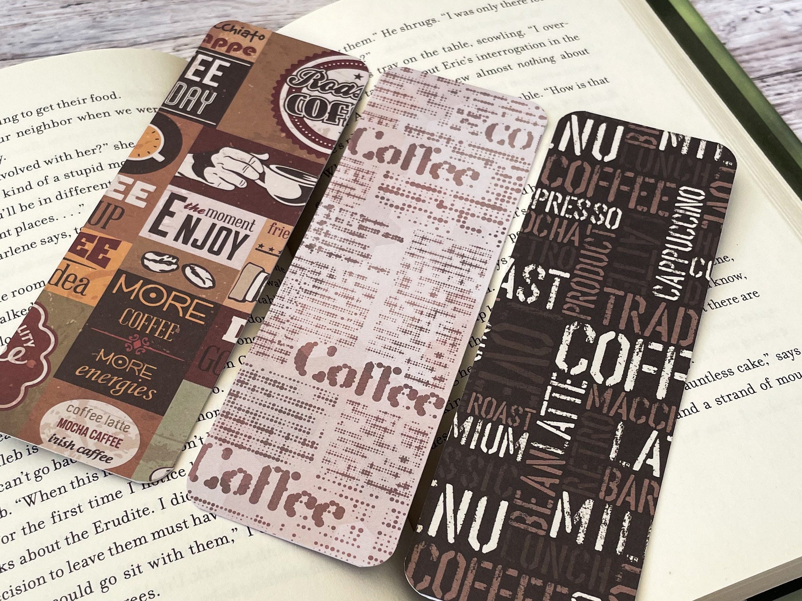 Coffee Themed Bookmarks // Set of 3 // Bookmarks With Tassels - Etsy