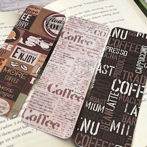 Coffee Themed Bookmarks // Set of 3 // Bookmarks With Tassels - Etsy