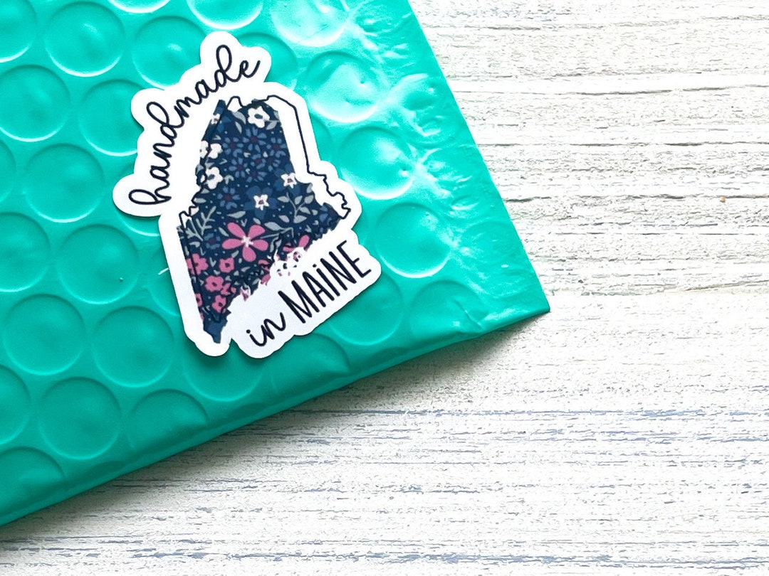 Handmade in Maine Stickers // 30 Stickers per Sheet // Packaging ...
