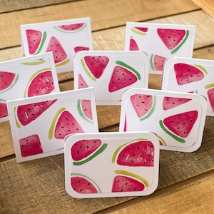 Tiny Watermelon Cards // Set of 8 // Folded // 1.5” X 2" Blank Note ...
