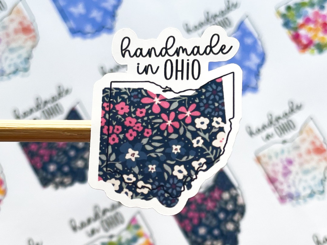 Handmade in Ohio Stickers // 25 Stickers per Sheet // Packaging ...
