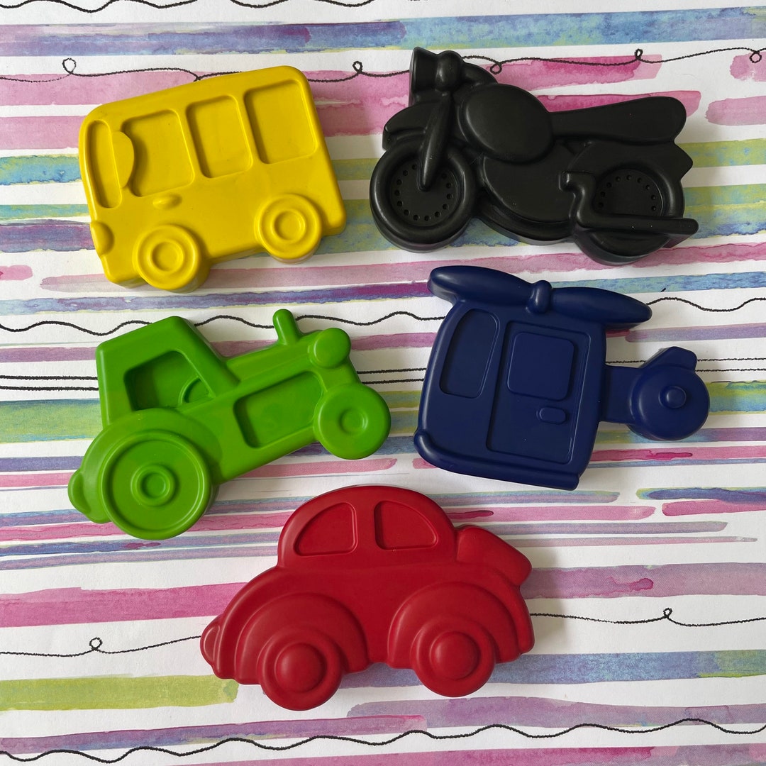 Jumbo Vehicle Crayons With Motorcycle, Car, Helicopter, Bus and Tractor ...