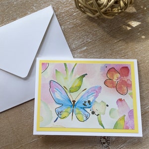 Butterfly Mini Cards // Set of 4 // Folded // 3" X 4" or 3.5" X 5 ...