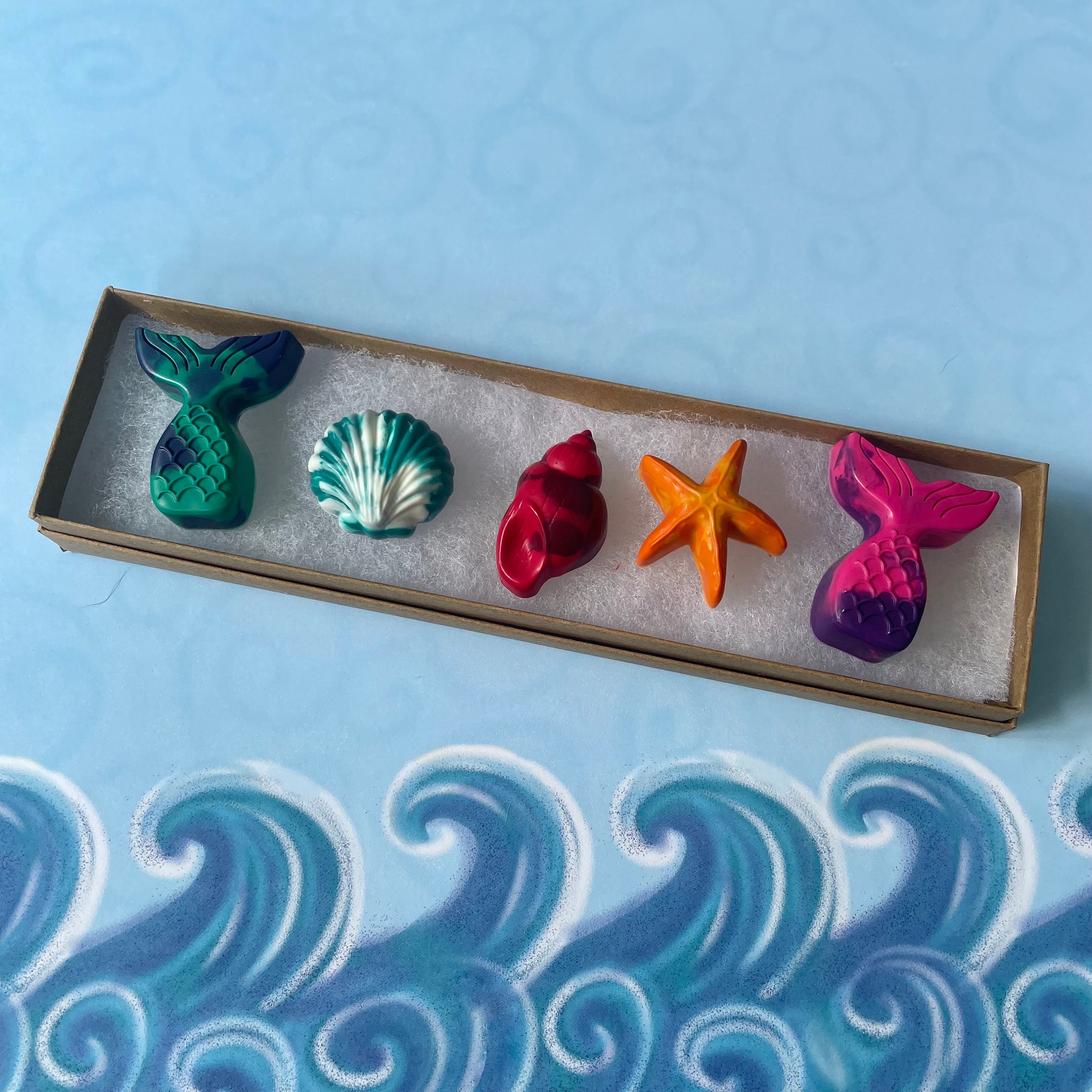 Ocean Crayons Beach Crayons Seashell Crayons Mermaid Tail - Etsy
