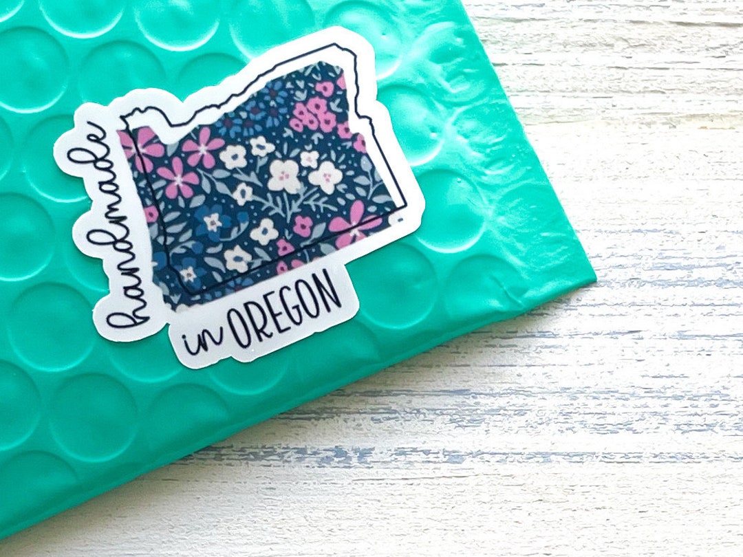 Handmade in Oregon Stickers // 28 Stickers per Sheet // Packaging ...