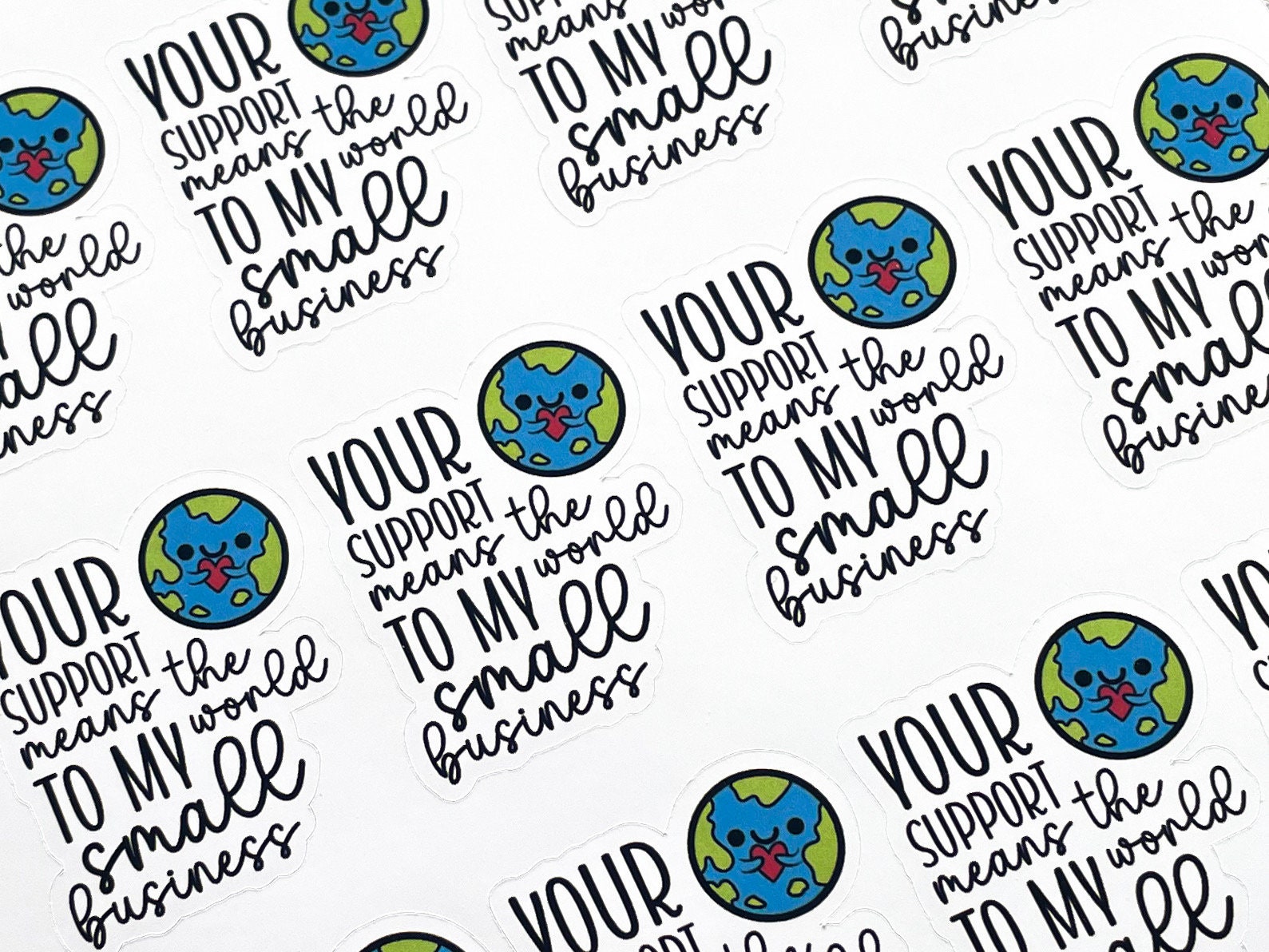 Your Support Means the World Stickers // 25 Stickers per Sheet ...