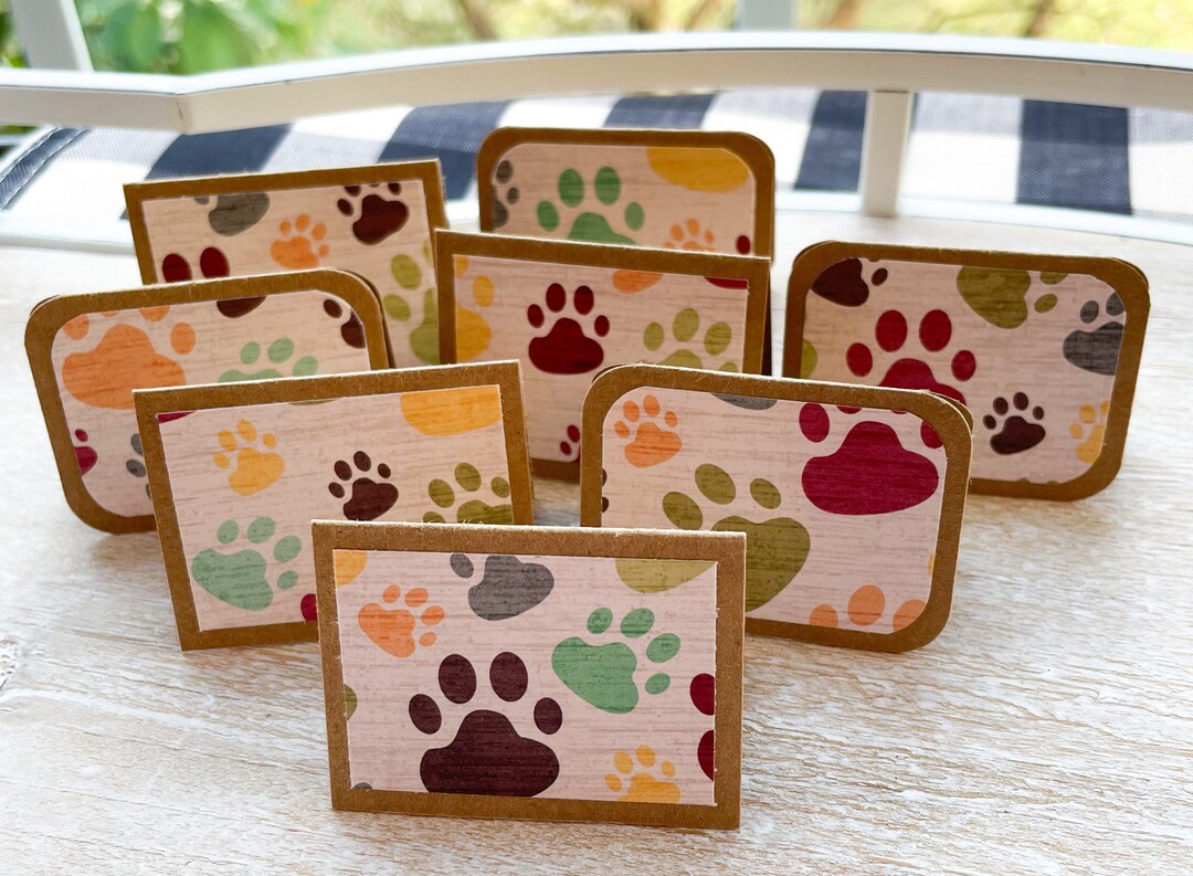 Tiny Paw Print Cards // Set of 8 // Folded // 1.5 X 2 - Etsy