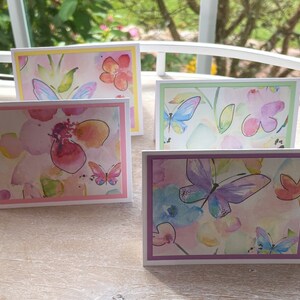 Butterfly Mini Cards // Set of 4 // Folded // 3" X 4" or 3.5" X 5 ...