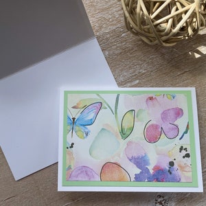 Butterfly Mini Cards // Set of 4 // Folded // 3" X 4" or 3.5" X 5 ...