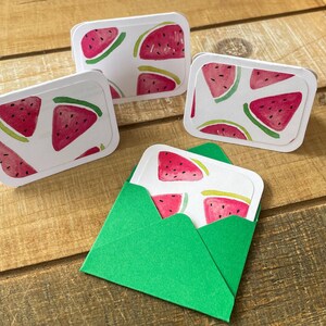 Tiny Watermelon Cards // Set of 8 // Folded // 1.5” X 2" Blank Note ...