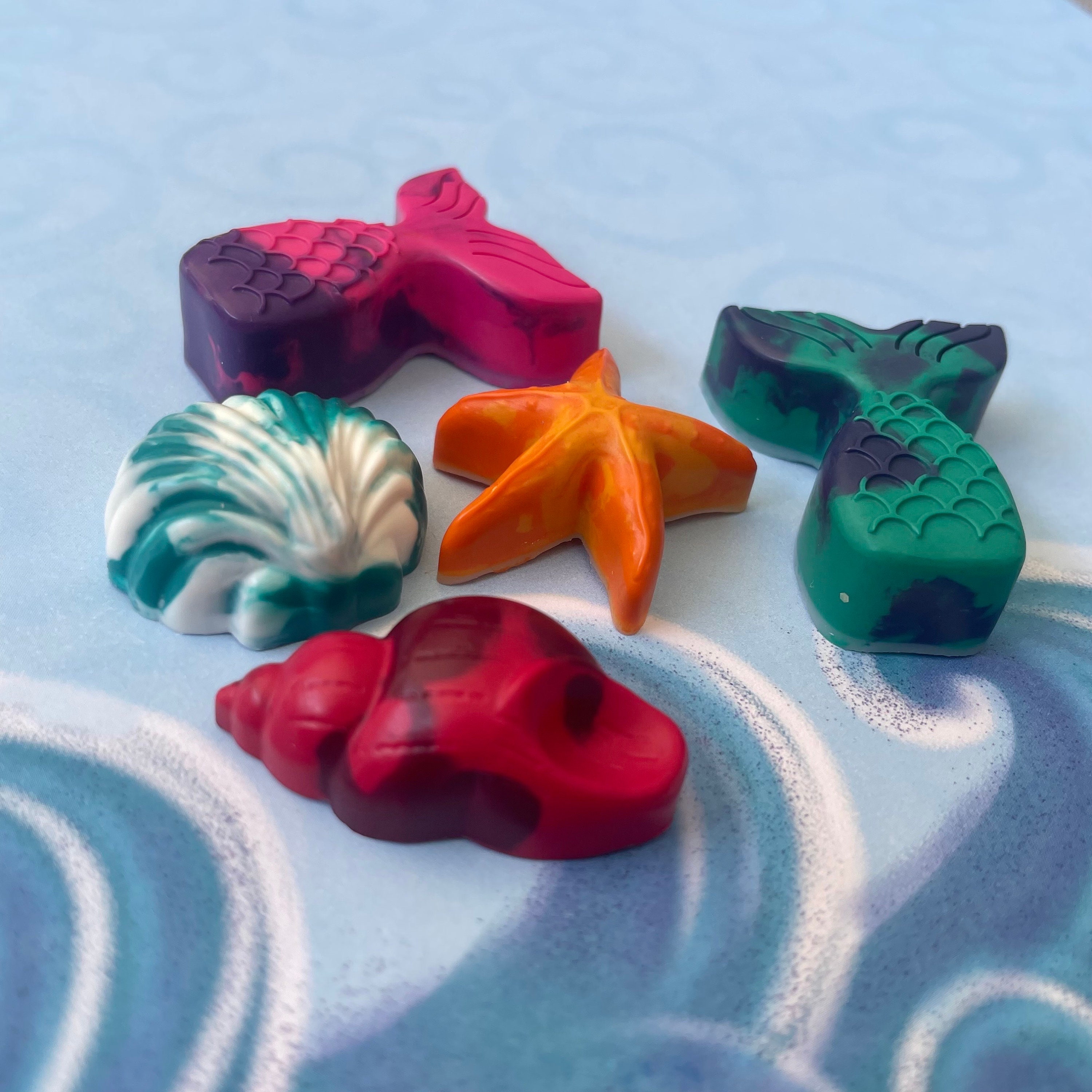 Ocean Crayons Beach Crayons Seashell Crayons Mermaid Tail - Etsy