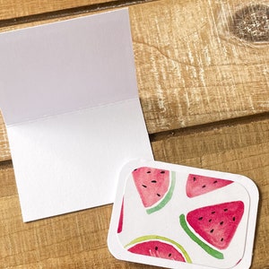 Tiny Watermelon Cards // Set of 8 // Folded // 1.5” X 2" Blank Note ...