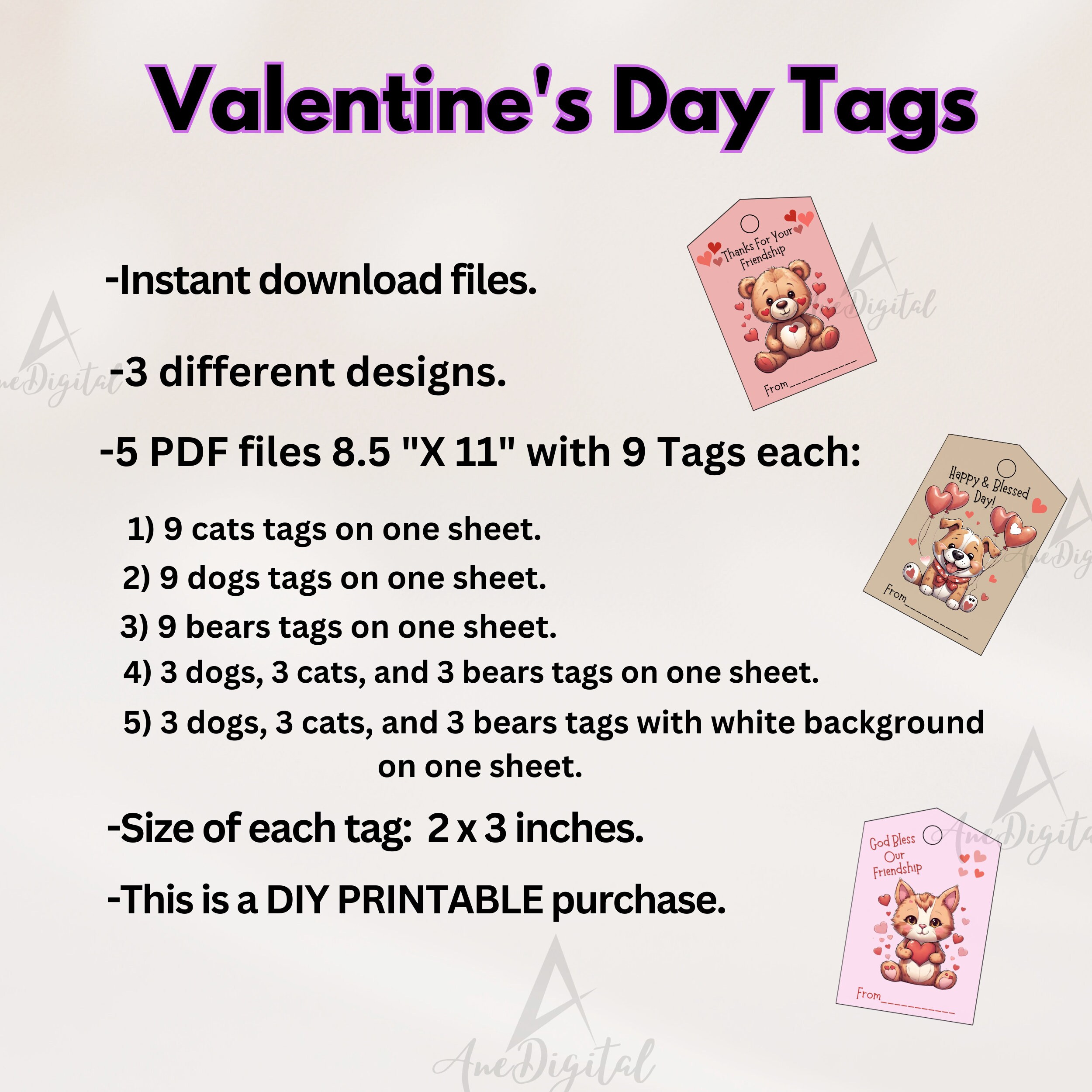 Printable Friendship Gift Tags/inspirational Gift Tags/instant Download ...