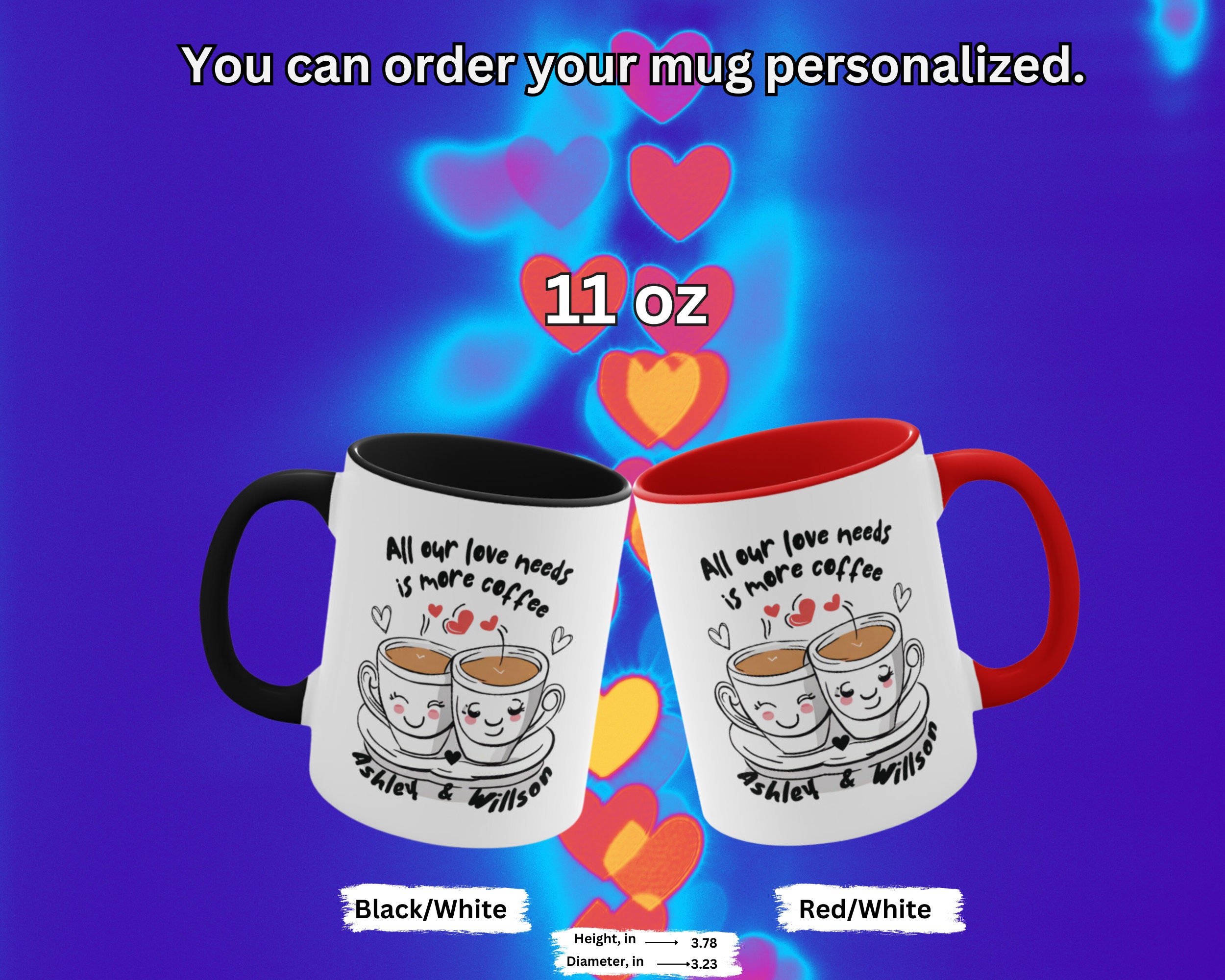 Personalized Couple Coffee Mug Custom Couple Mug Romantic Coffee Mug